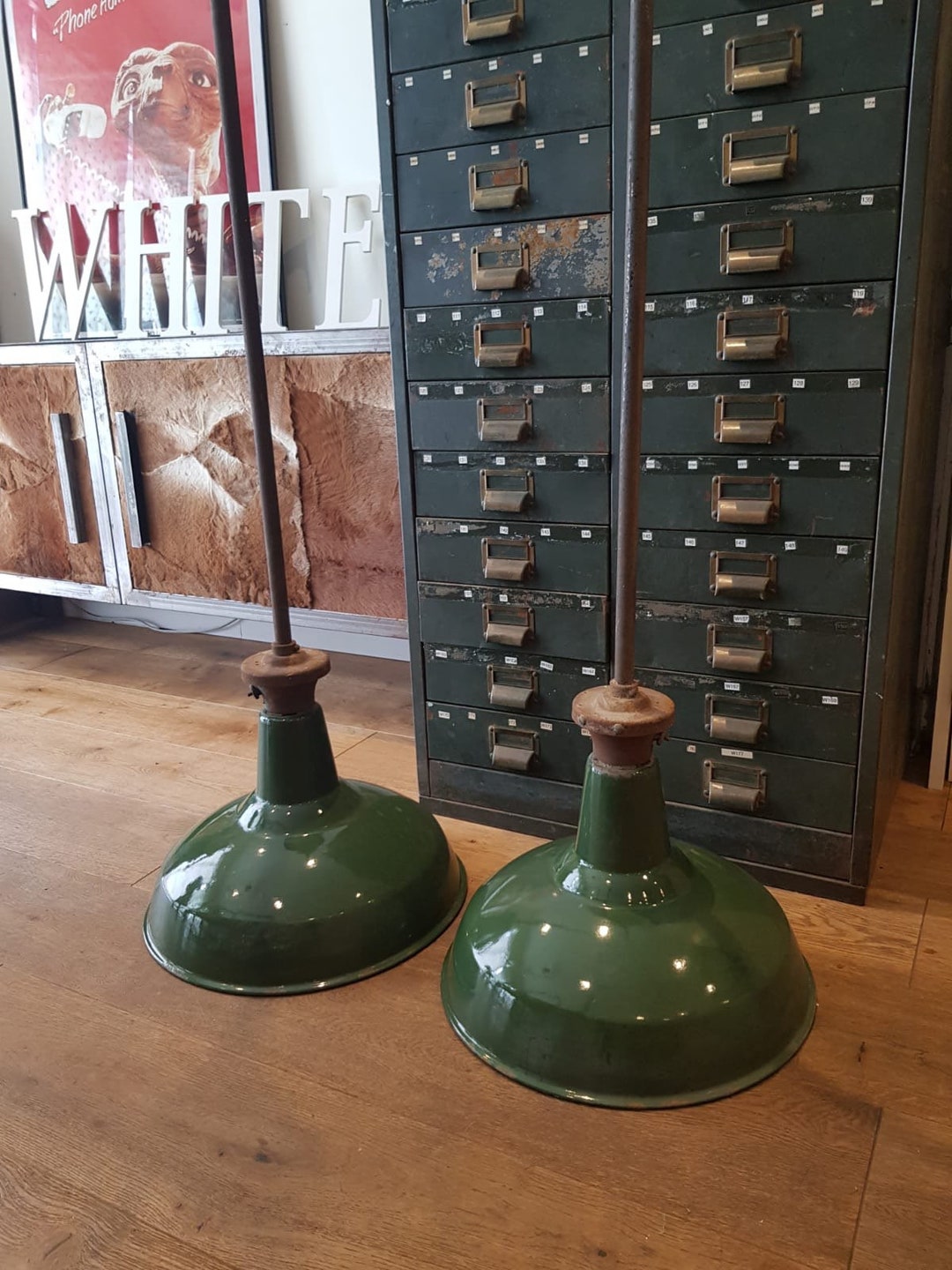 Vintage 1940's Enamel Benjamin Lights - Etsy