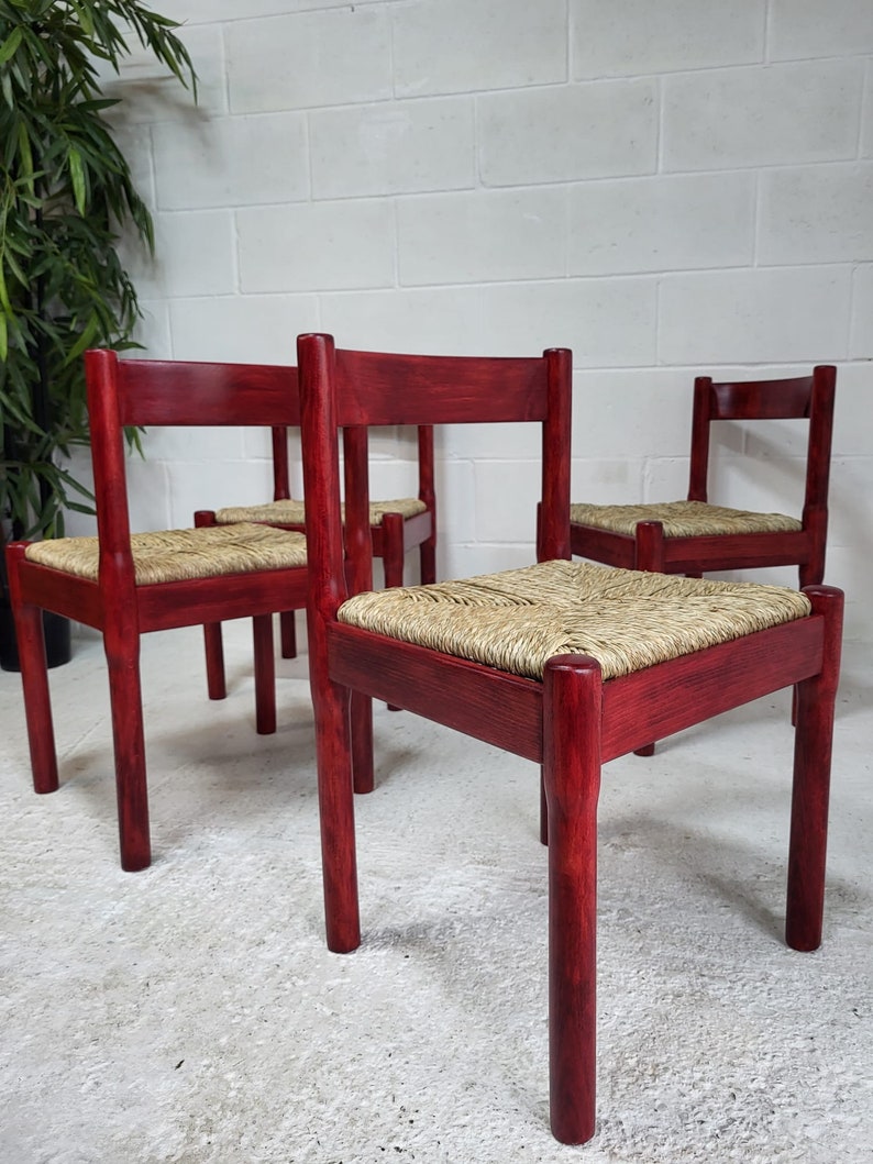 Red Carimate Chairs by Vico Magistretti - Etsy