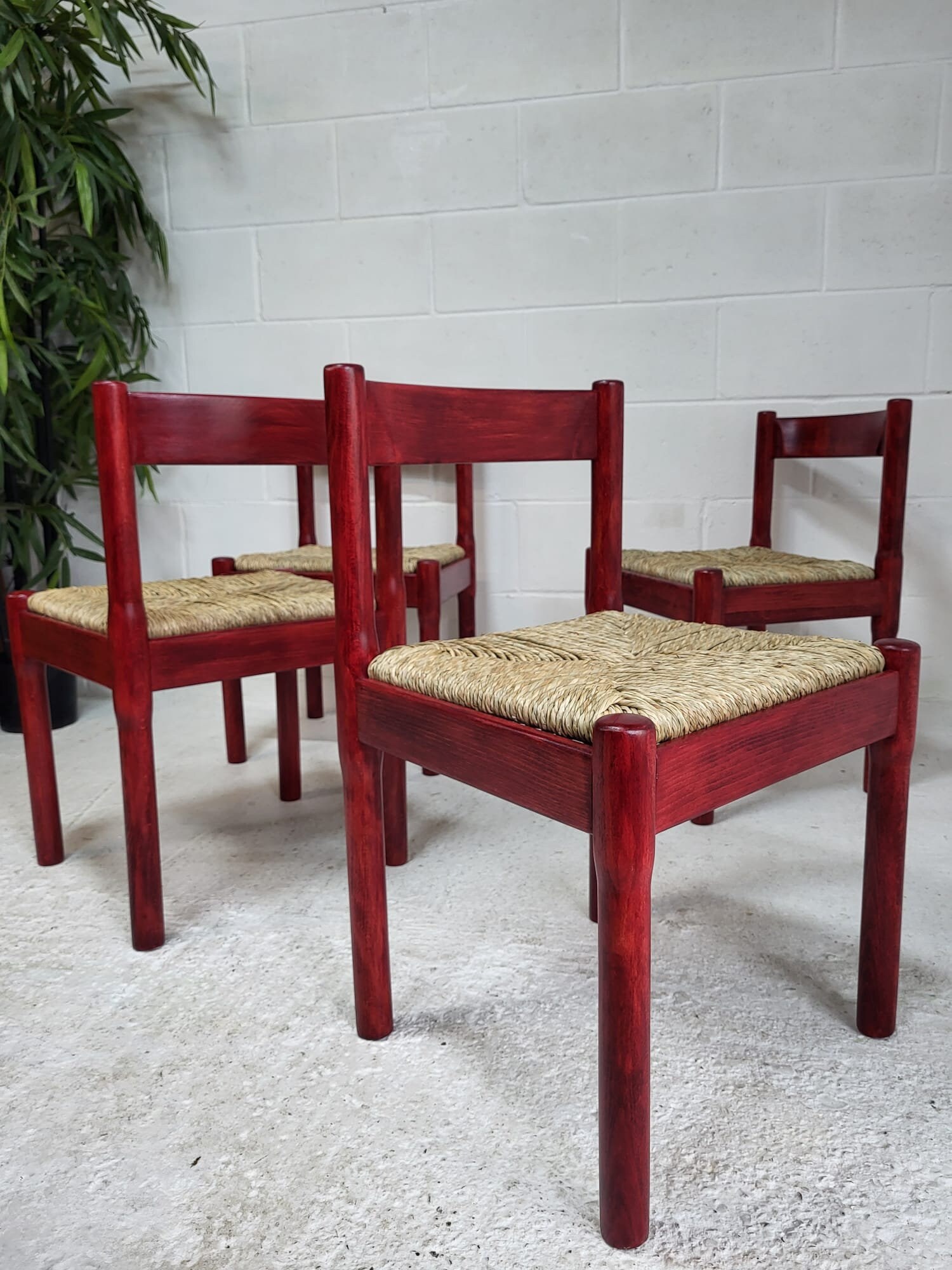 Red Carimate Chairs by Vico Magistretti - Etsy