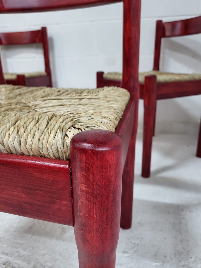 Red Carimate Chairs by Vico Magistretti - Etsy