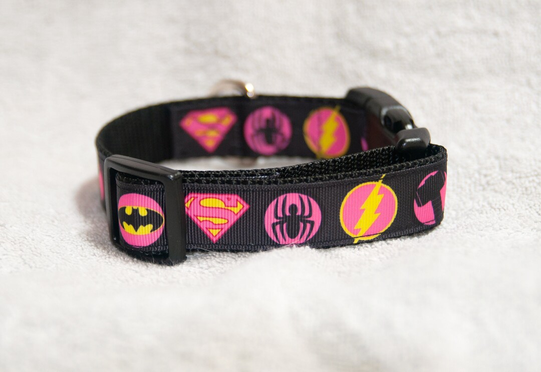 Super Hero Logo Black 1 Dog Collar - Etsy