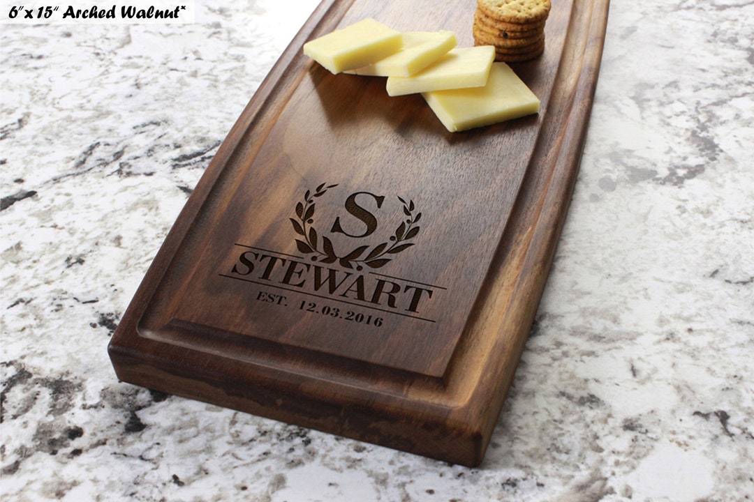 Personalized Engraved Cheese Board With Monogram Design and - Etsy