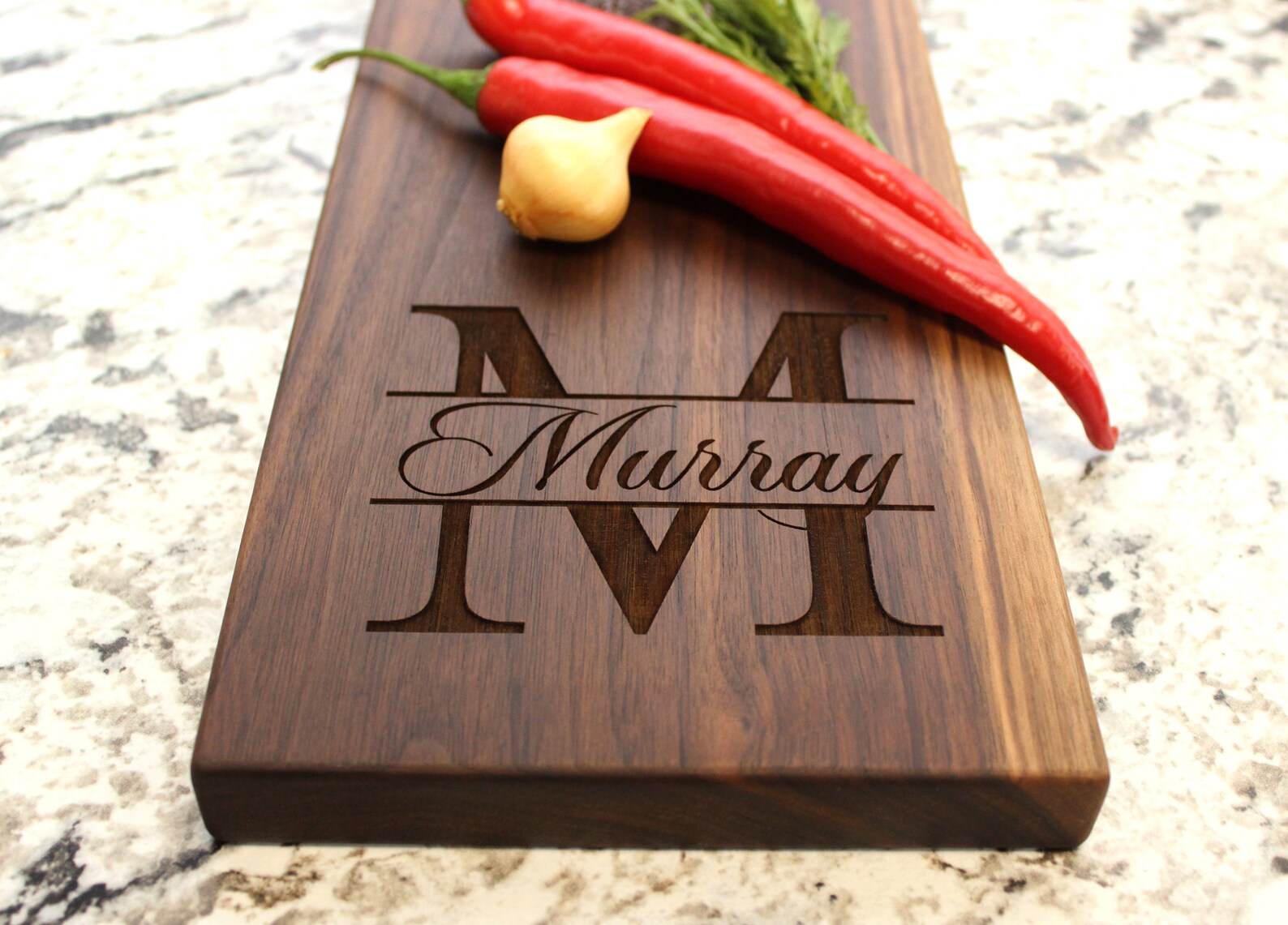 Personalized Engraved Cheese Board With Minimalist Monogram - Etsy