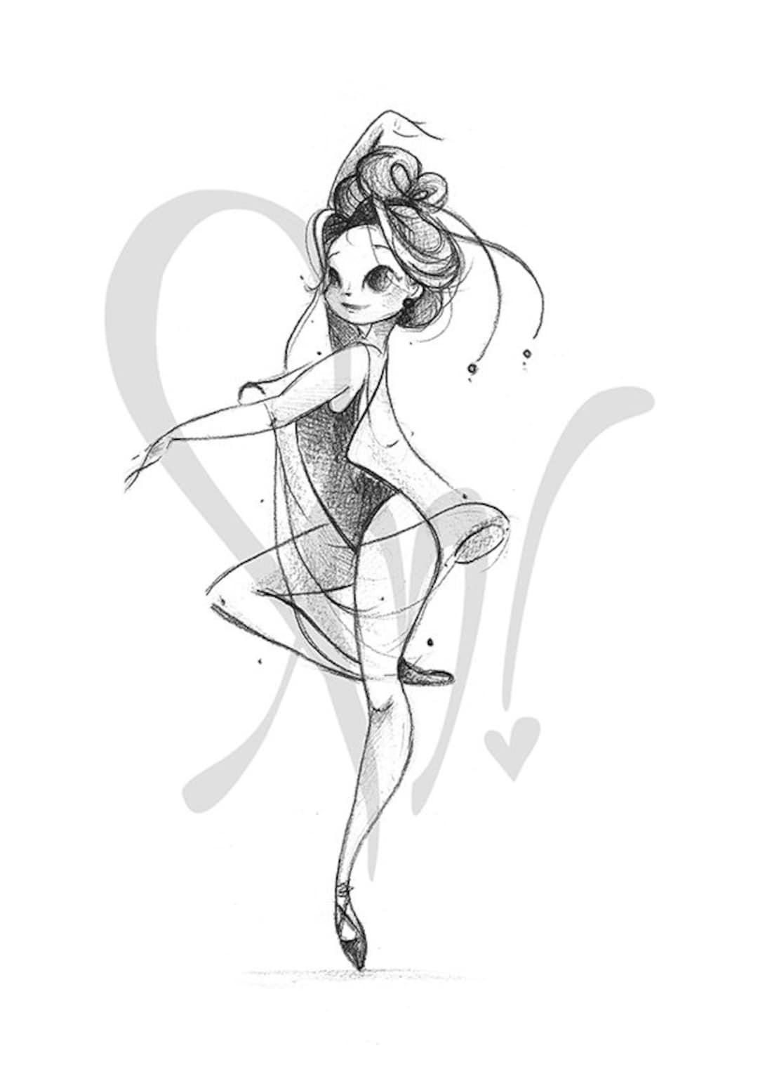 DANCE CLASS Pencil Illustration Fine Art Print - Etsy