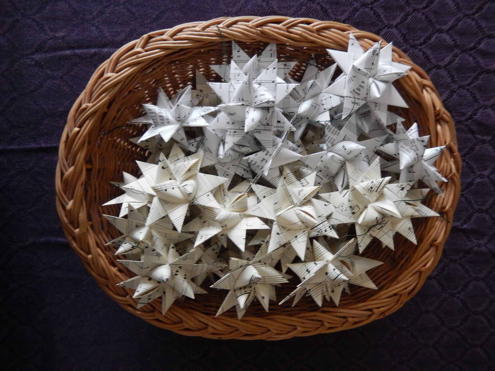 6 Music Paper Moravian Star Ornaments, Sheet Music Ornaments, Folded ...