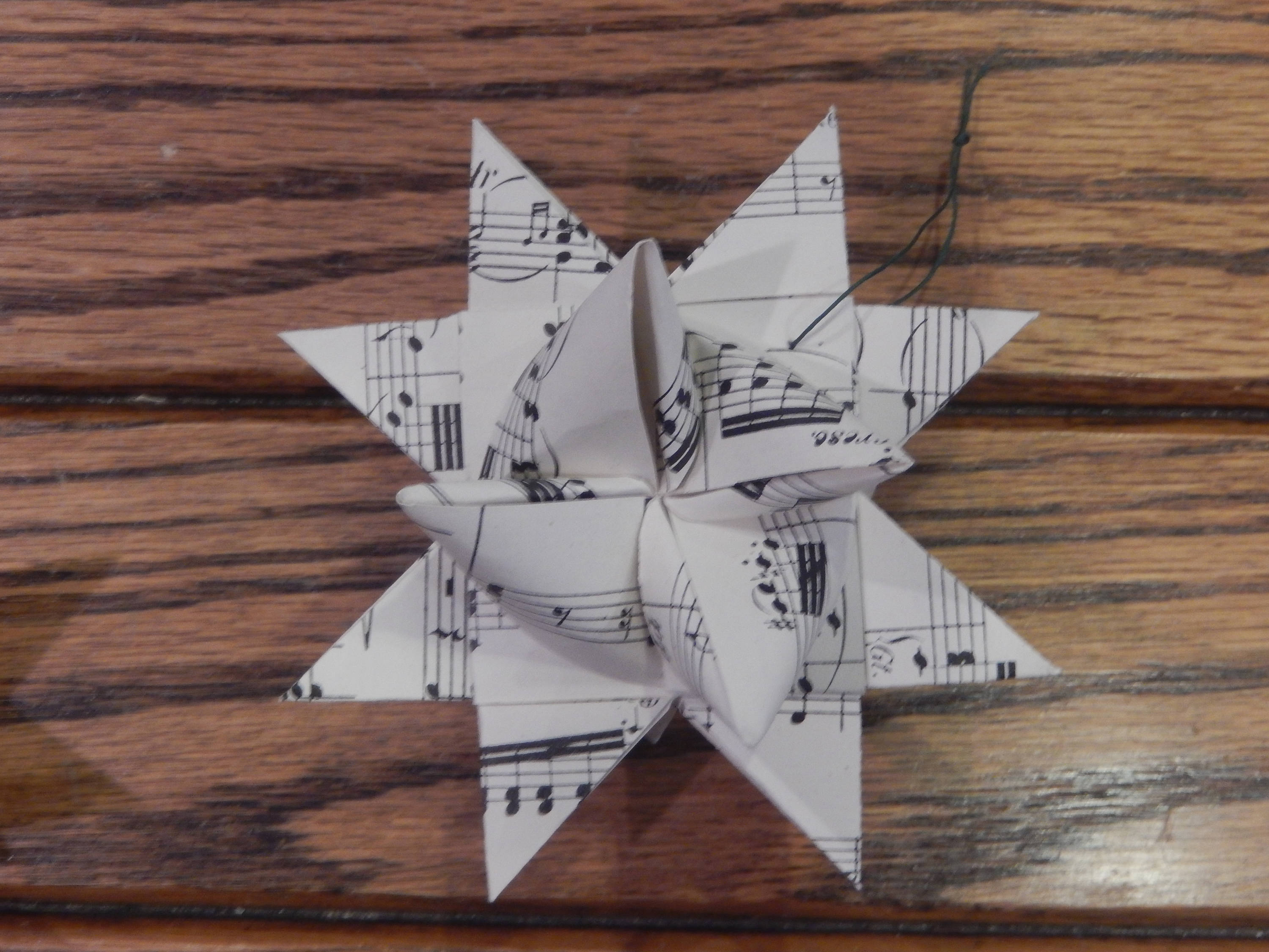 6 Music Paper Moravian Star Ornaments, Sheet Music Ornaments, Folded ...