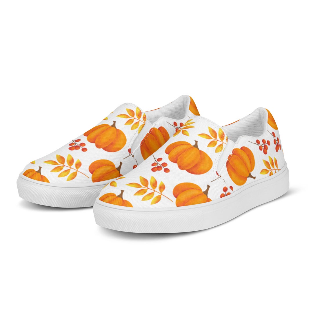 Women's Halloween Vans Style Fall Pumpkin Vans - Etsy