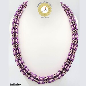 Beading Tutorial "infinity Necklace" -2 Hole Mobyduo,pearl Bead, Seed ...