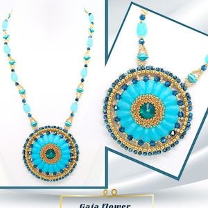 Gaia Flower Necklace-beading Tutorial-seed Beads,rivoli ,delica ...