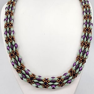 Beading Tutorial "infinity Necklace" -2 Hole Mobyduo,pearl Bead, Seed ...