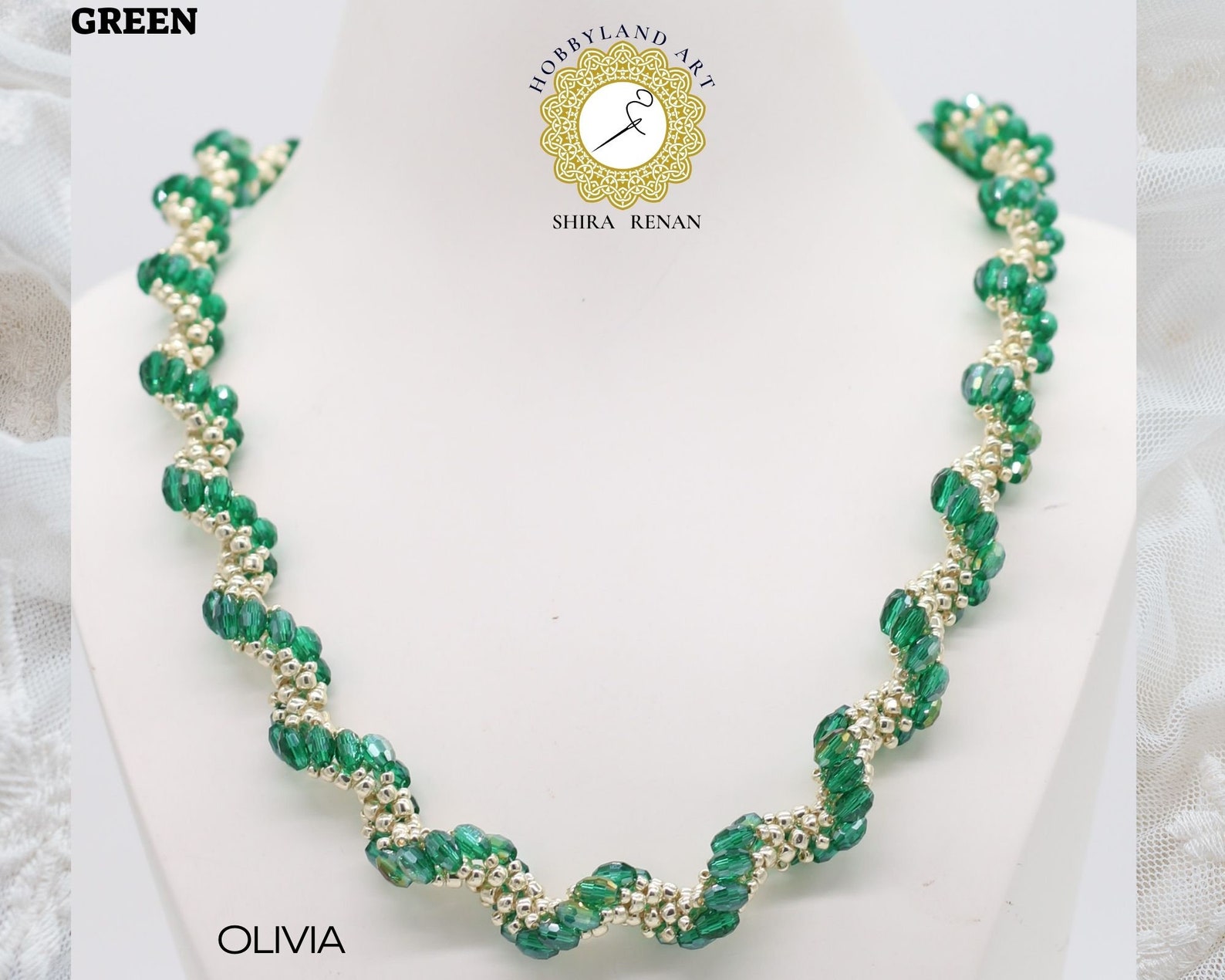 Olivia Necklace Spiral -beading Tutorial-seed Bead,olive Bead-czech ...