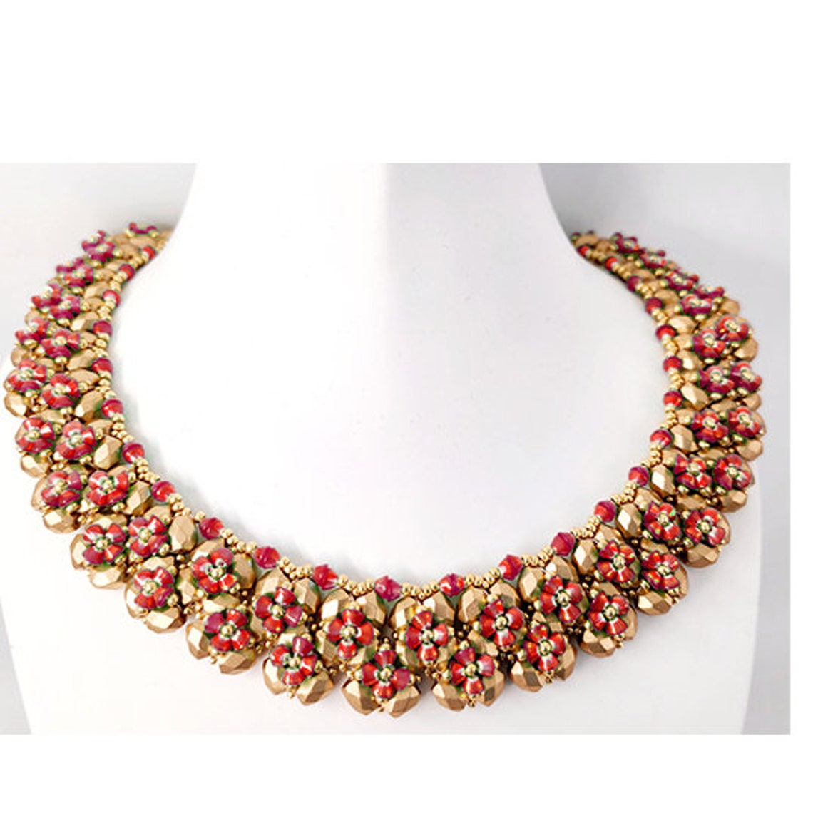 Flower Steps Necklace-beading Tutorial-seed Bead,baros Bead Puca ,konos ...