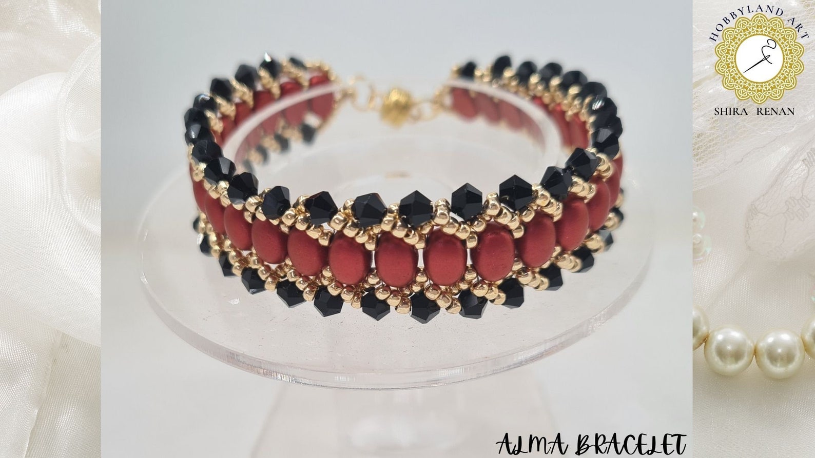 Alma Bracelet-beading Tutorial-samos Bead Par Puca,crystal Bead ,seed ...