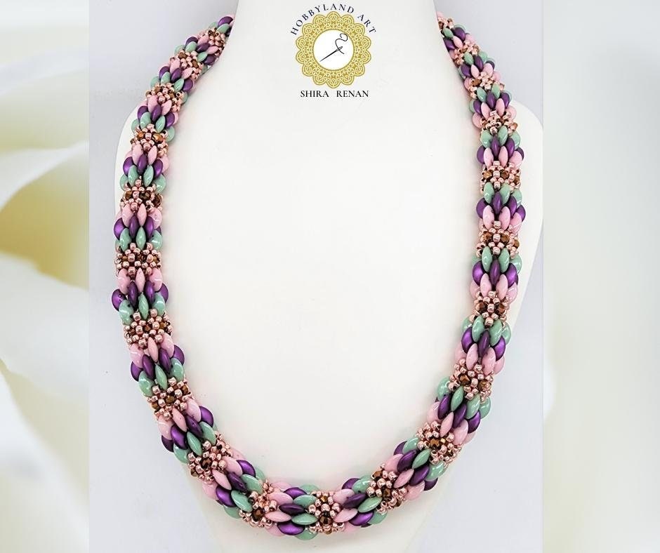 Beading Tutorial infinity Necklace 2 Hole - Etsy Israel