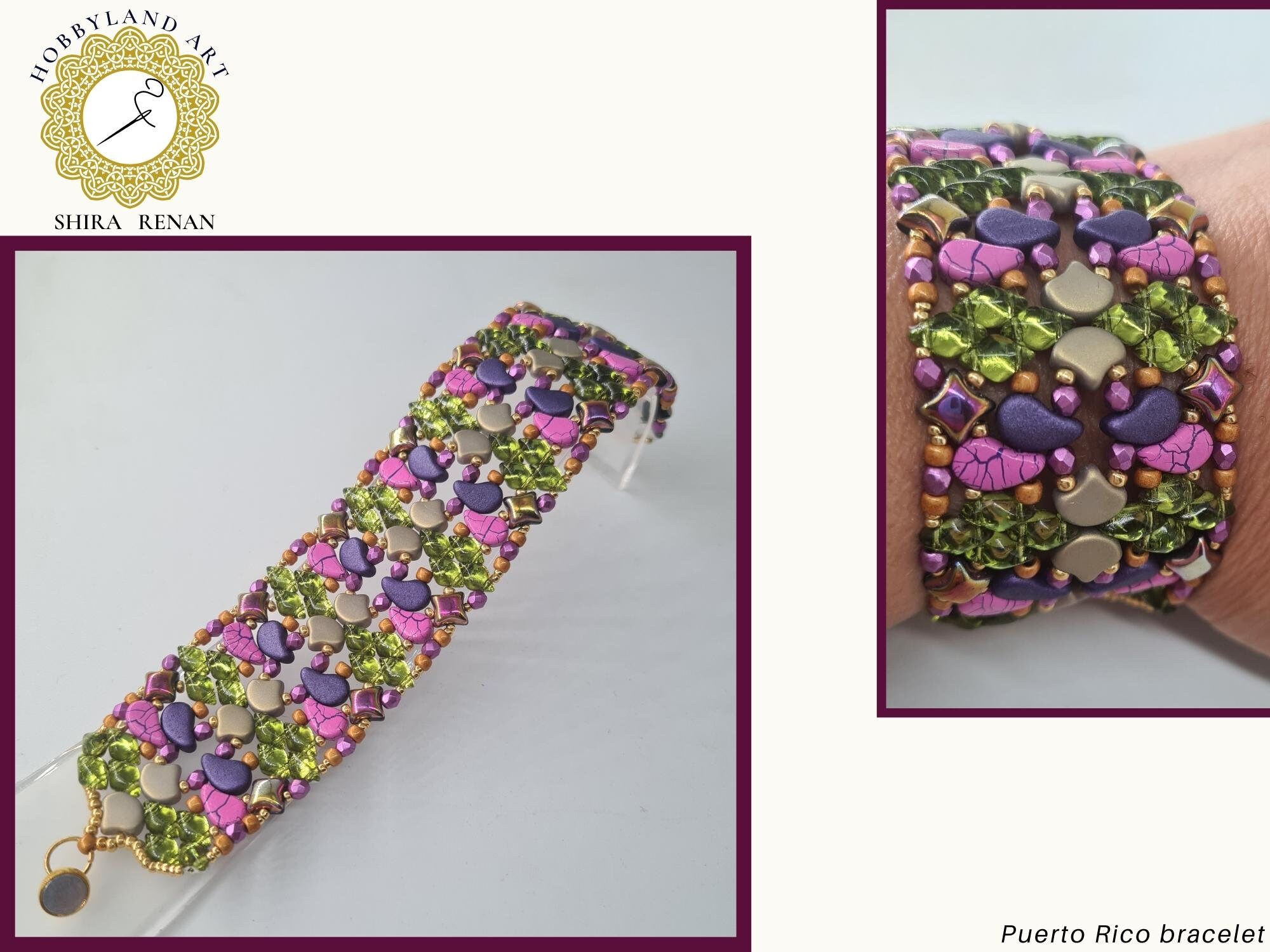 Puerto Rico Bracelet-beading Tutorial Paisleyginko Beads - Etsy