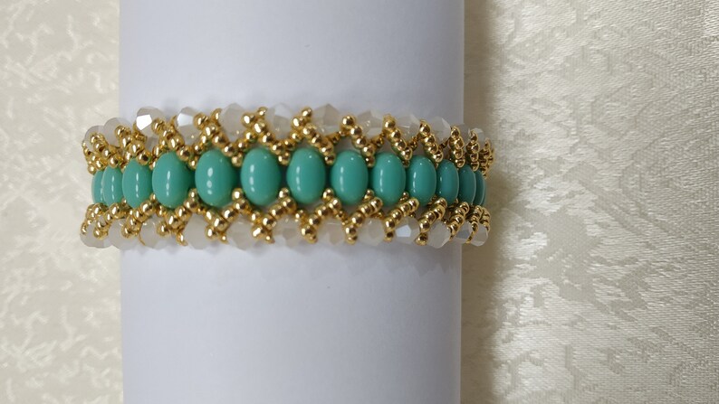 Alma Bracelet-beading Tutorial-samos Bead Par Puca,crystal Bead ,seed ...