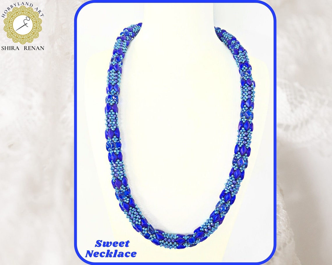 Sweet Necklace-beading Tutorial 2 Hole Diamonduo Bead - Etsy