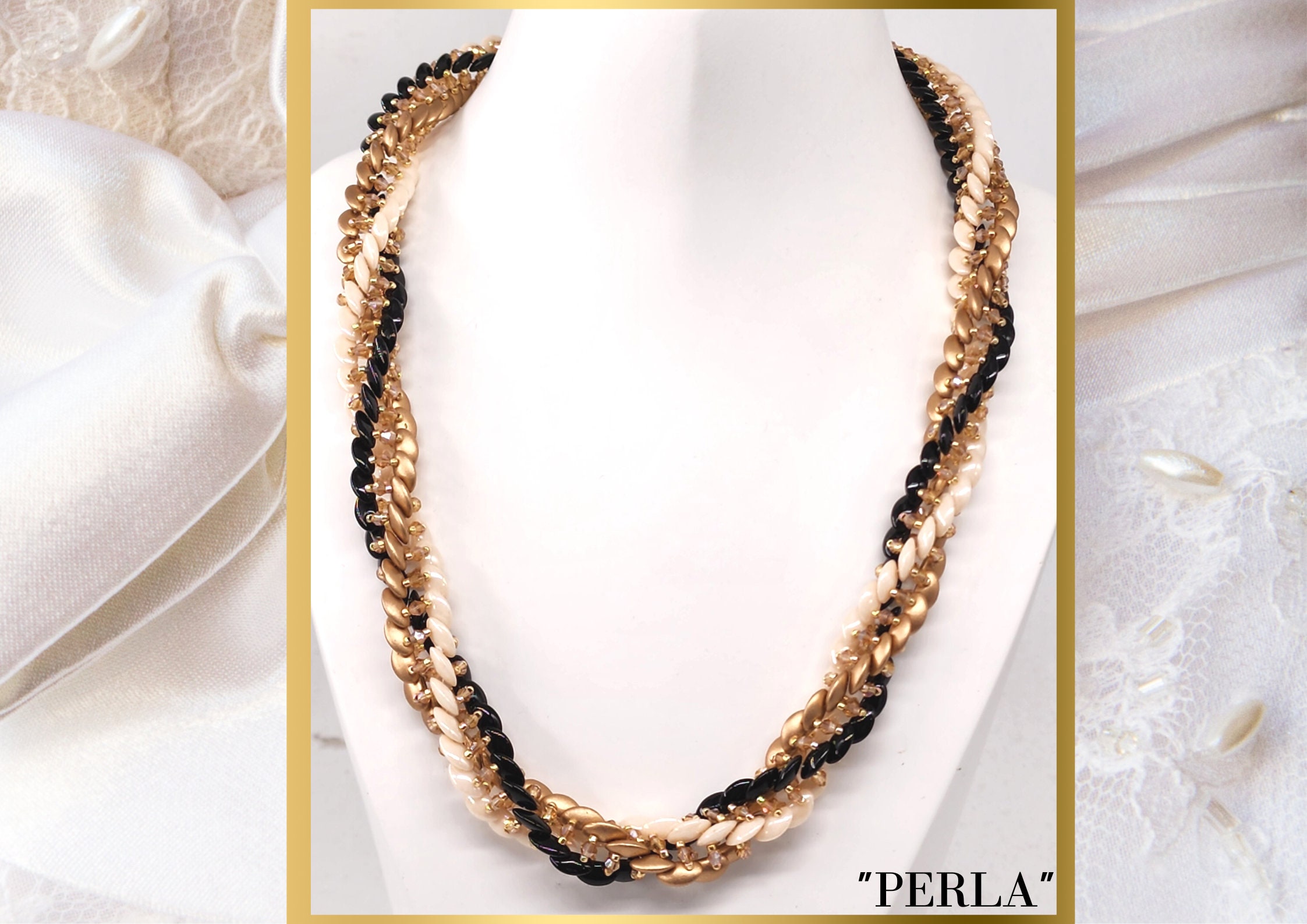 Beading Tutorial perla Necklace 2 Hole - Etsy