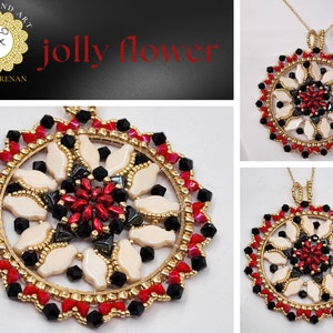 Beading Kit & PDF Jolly Flower pendant Ornament by Shire Renan Seed ...