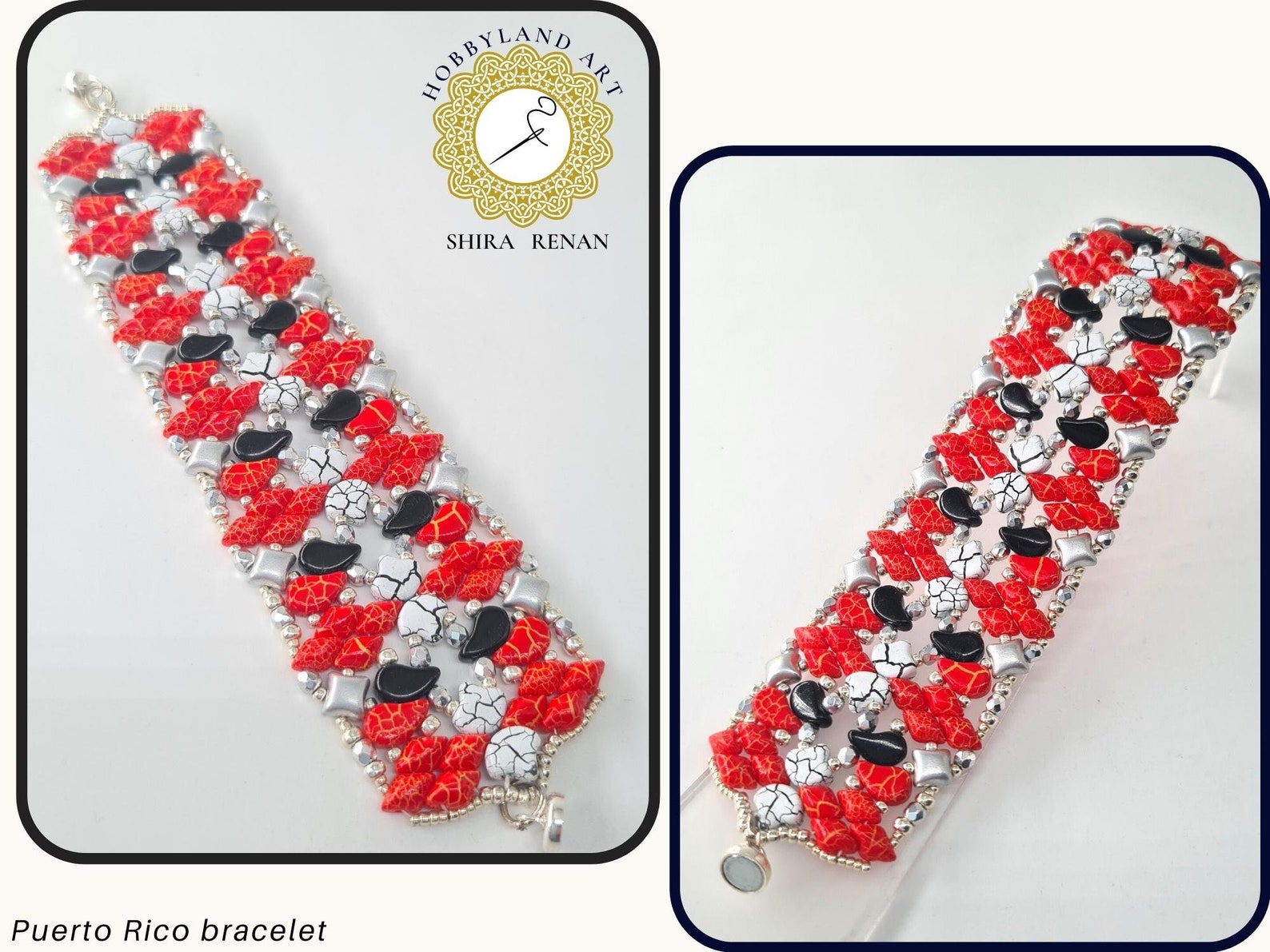 Puerto Rico Bracelet-beading Tutorial Paisleyginko Beads - Etsy