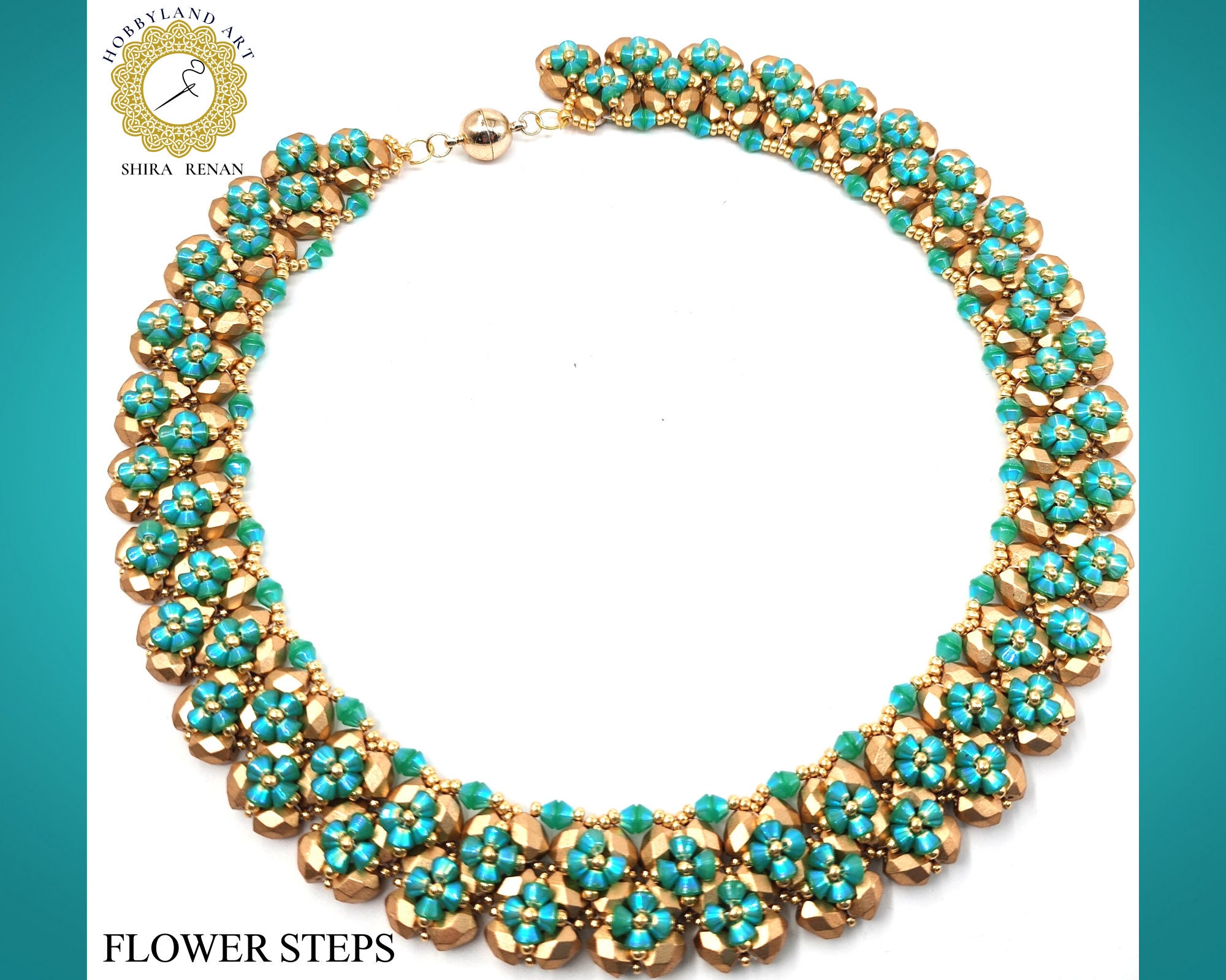 Flower Steps Necklace-beading Tutorial-seed Beadbaros Bead - Etsy