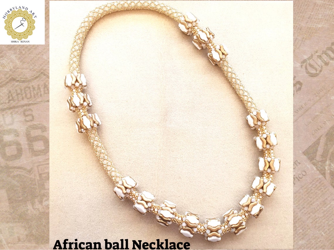 African Ball Necklace-kit&tutorial-seed Beadsnavette | Etsy