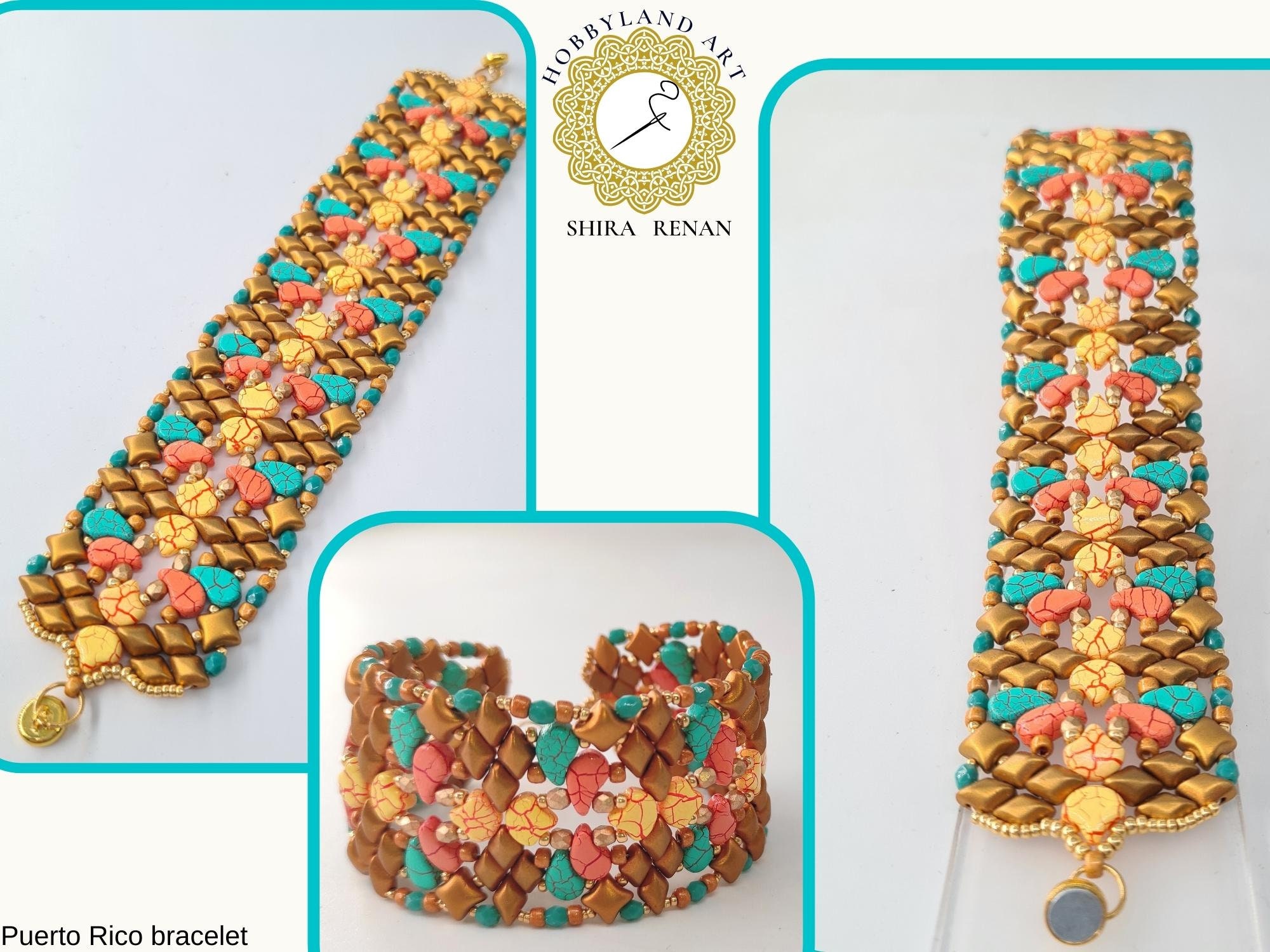Puerto Rico Bracelet-beading Tutorial Paisleyginko Beads - Etsy