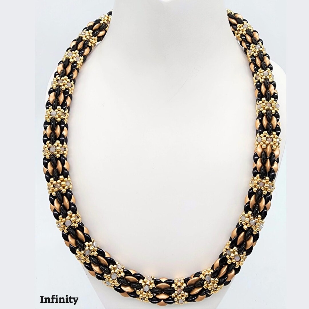 Beading Tutorial infinity Necklace 2 Hole - Etsy