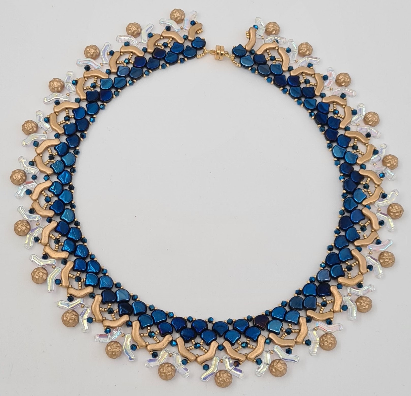 Shanelle Necklace-Beading tutorial-Bridge beads Ginko beads | Etsy