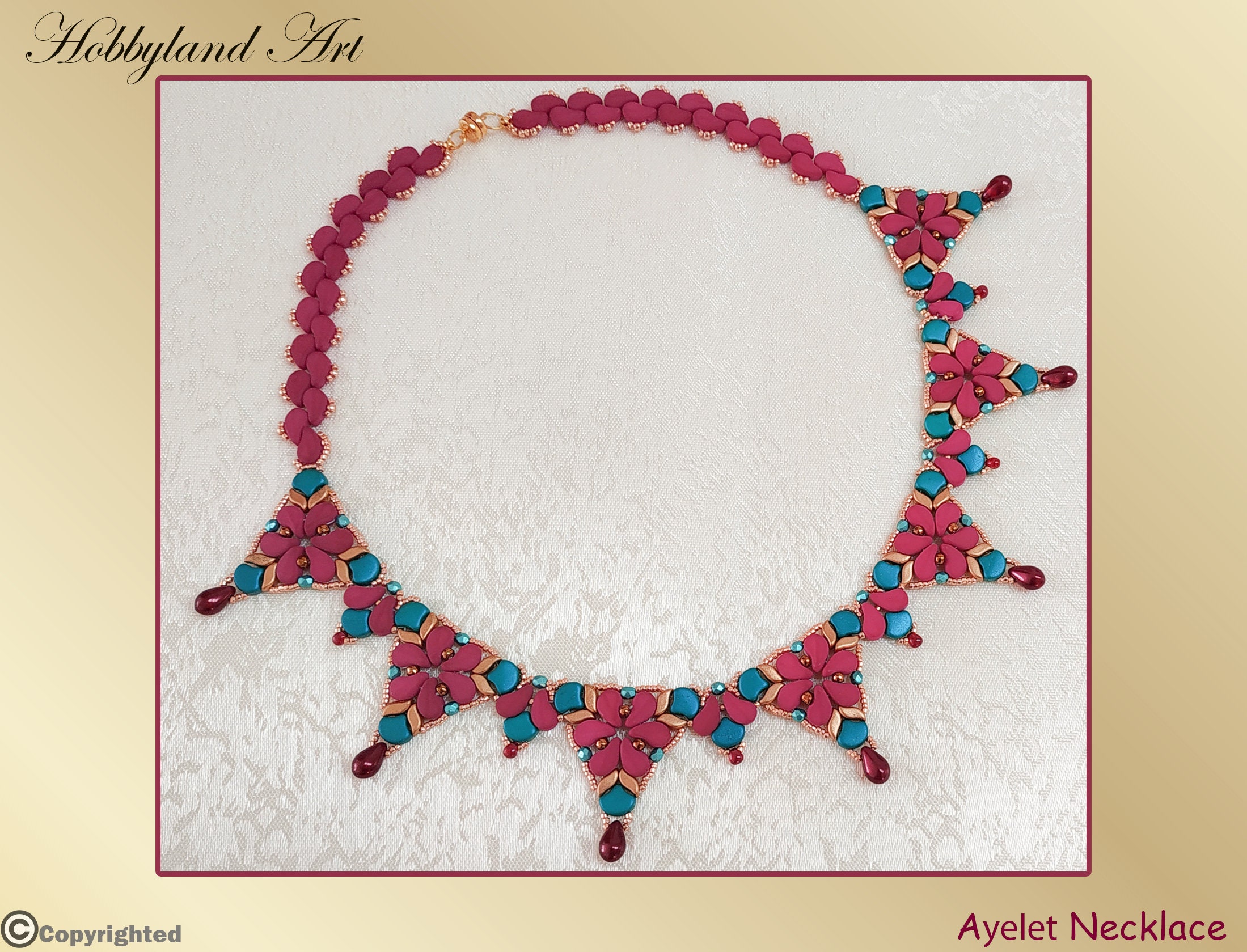 Ayelet Necklace Beading Tutorial, Paisley Ginko Stormduo Beads (PDF ...