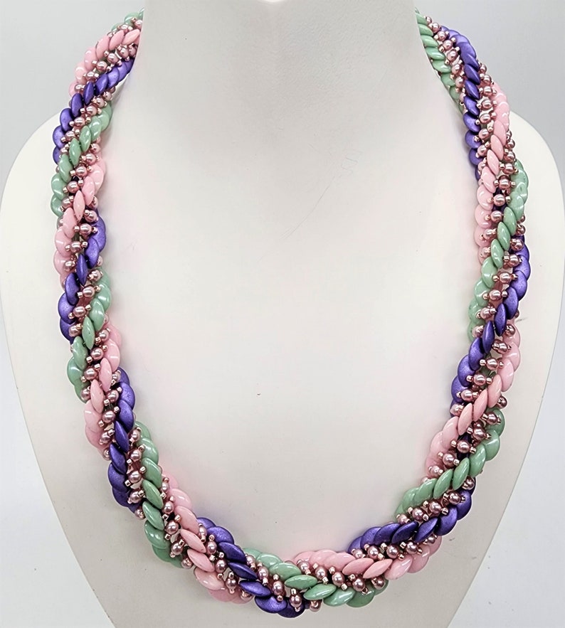 Beading Tutorial "perla Necklace" -2 Hole Mobyduo,pearl Bead, Seed ...