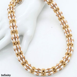 Beading Tutorial "infinity Necklace" -2 Hole Mobyduo,pearl Bead, Seed ...