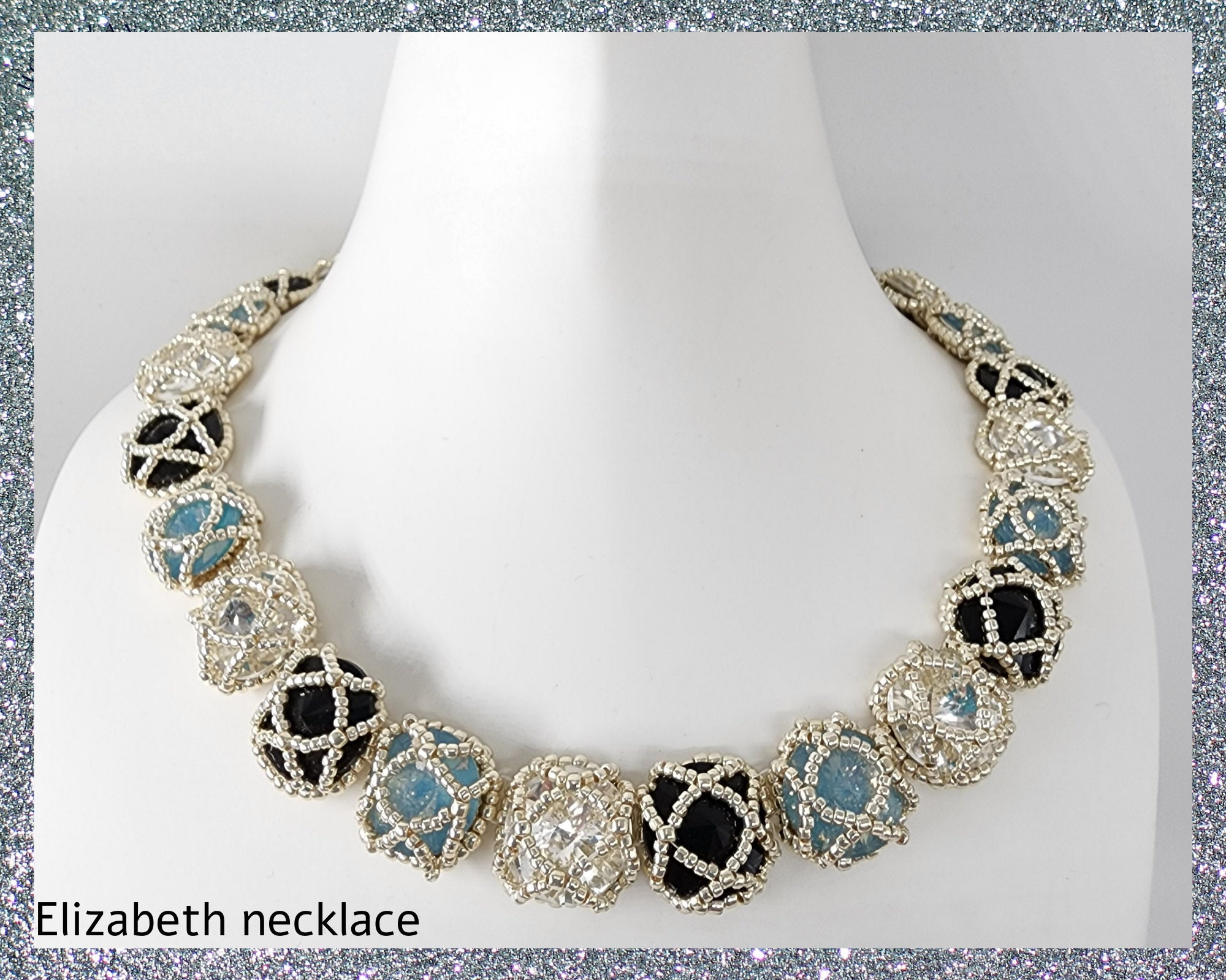 Beading Tutorial "elizabeth Necklace" Seed Bead,rivoli Stone.pdf Tutorial - Etsy