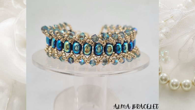 Alma Bracelet-beading Tutorial-samos Bead Par Puca,crystal Bead ,seed ...