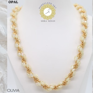 Olivia Necklace Spiral -beading Tutorial-seed Bead,olive Bead-czech ...