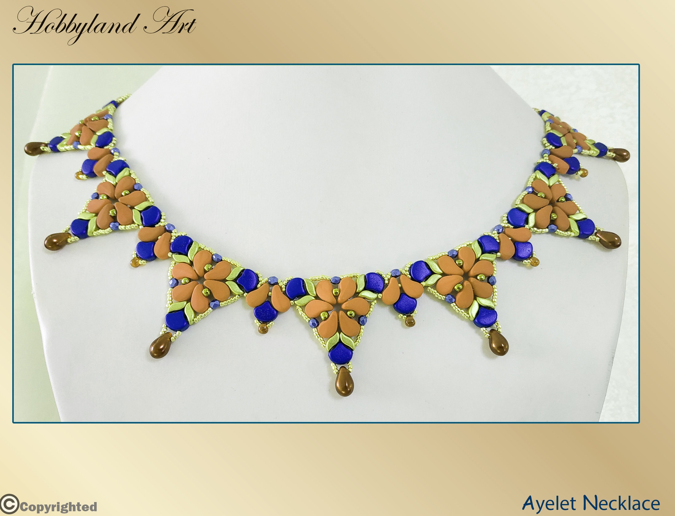Ayelet Necklace Beading Tutorial, Paisley Ginko Stormduo Beads (PDF ...