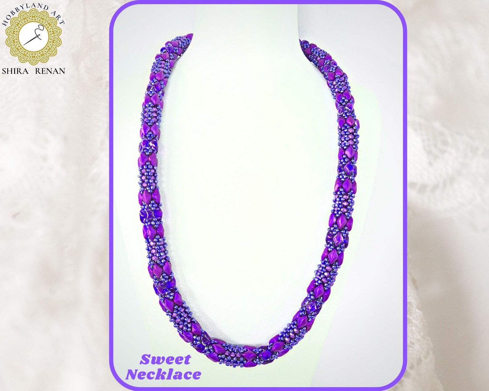 Sweet Necklace-beading Tutorial 2 Hole Diamonduo Bead - Etsy