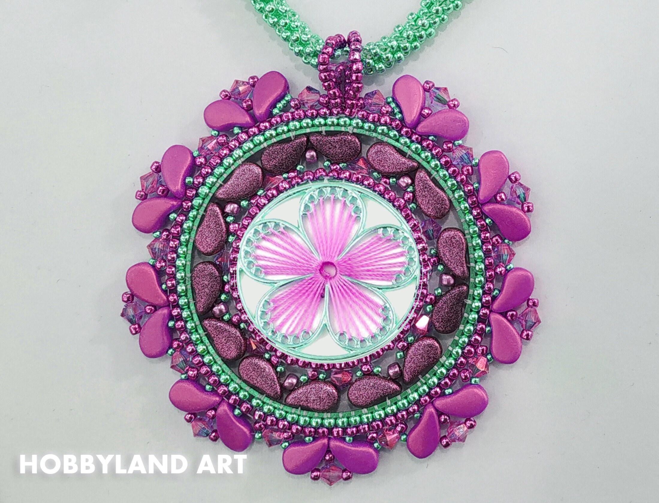 Tutorial pendant Lace flower mandala crystal | Etsy
