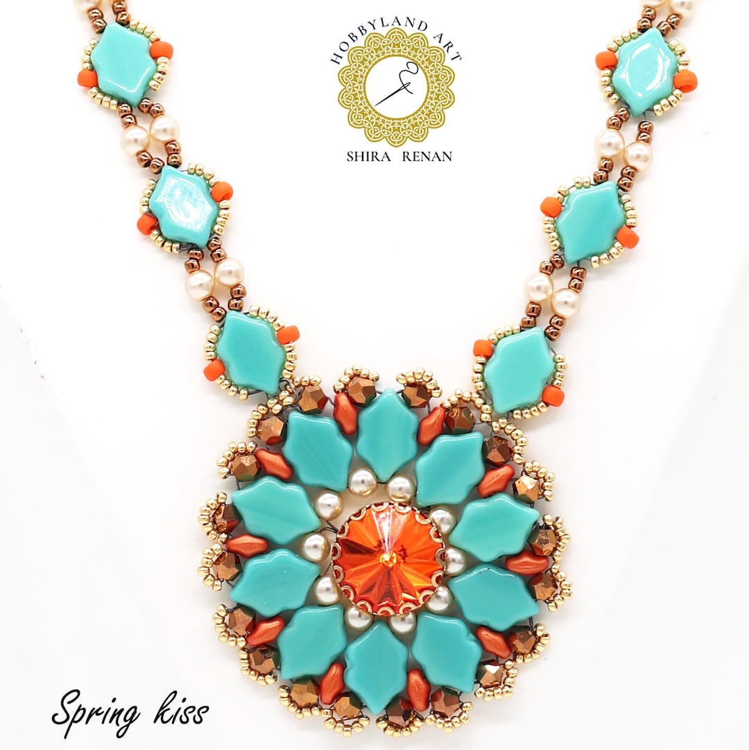 Spring Kiss Neacklace-beading Tutorial-kiss Bead,glass Pearl,seed Bead ...