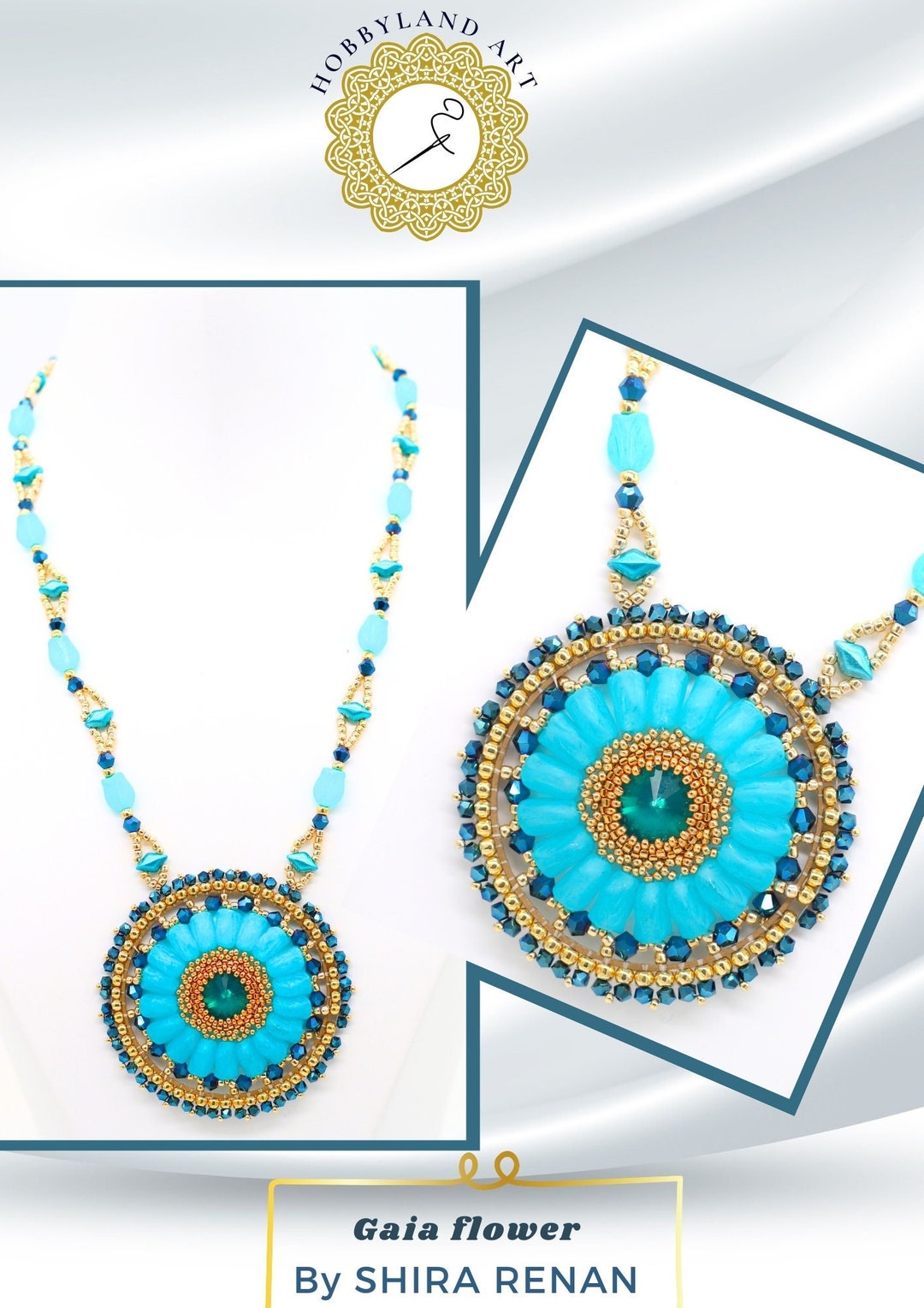 Gaia Flower Necklace-beading Tutorial-seed Beads,rivoli ,delica ...