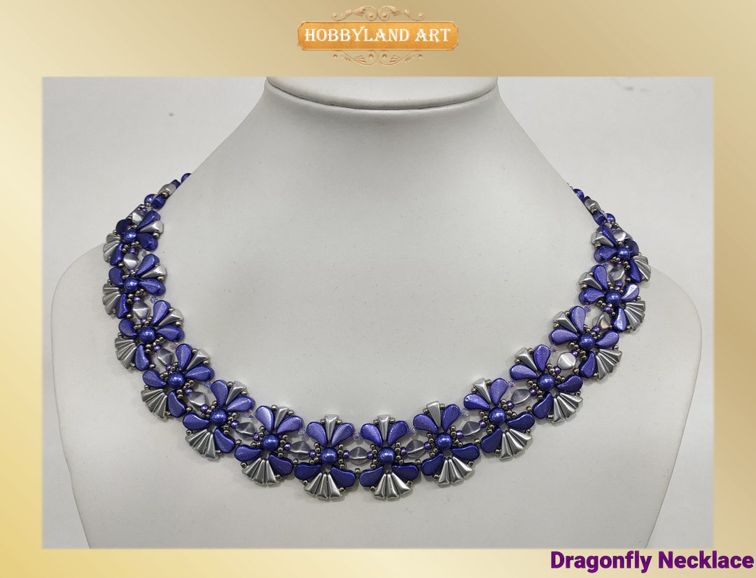 Beading Tutorial,"dragonfly Necklace", 2 Hole Vexolo Bead,pinch Bead,gemduo Beads,seed Beads ...