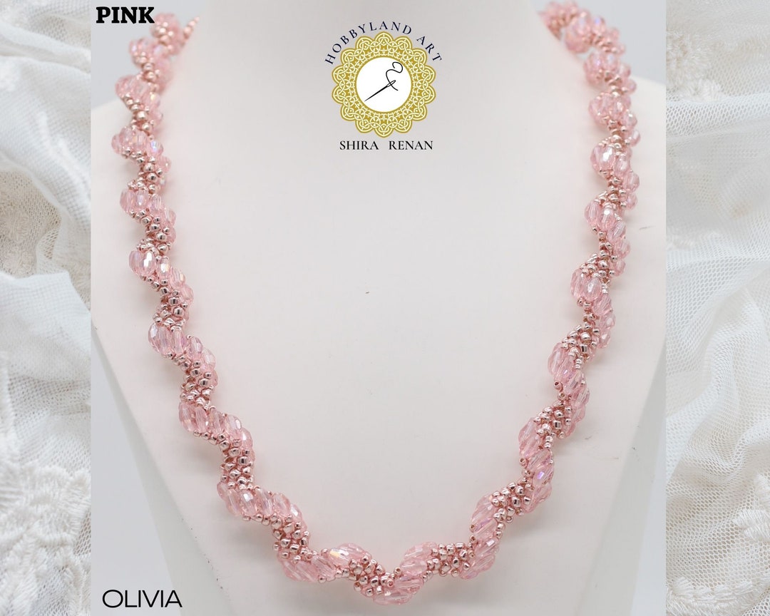 Olivia Necklace Spiral -beading Tutorial-seed Bead,olive Bead-czech ...