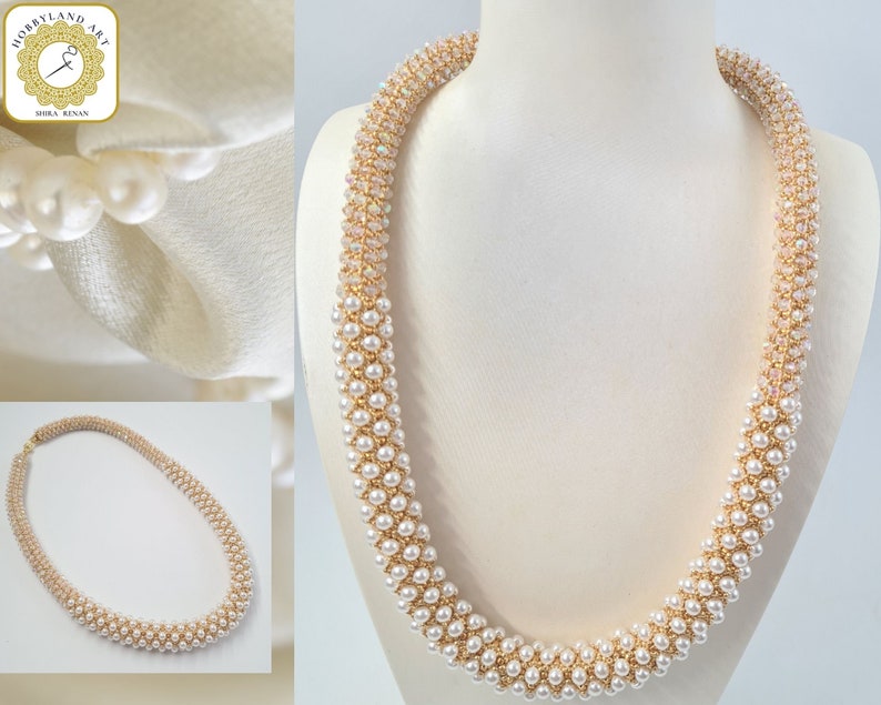 Queen Pearls Necklace -beading Tutorial-seed Bead,pearl Bead,crystal ...