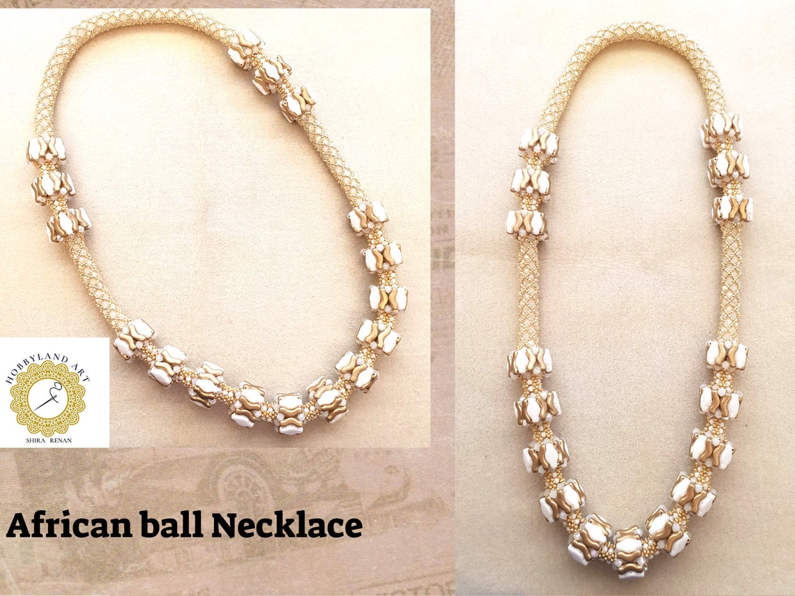 African Ball Necklace-beading Tutorial-seed Beads,navette Bead,bridge ...