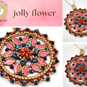 Beading Kit & PDF Jolly Flower pendant Ornament by Shire Renan Seed ...