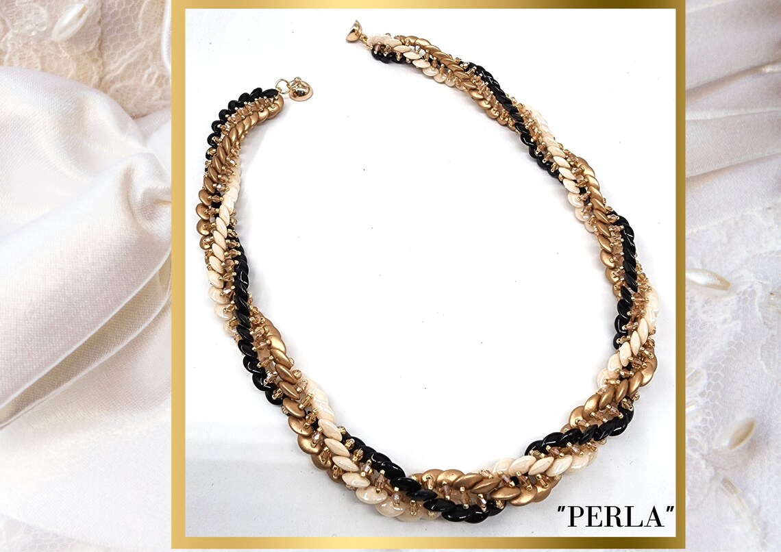 Beading Tutorial "perla Necklace" -2 Hole Mobyduo,pearl Bead, Seed ...
