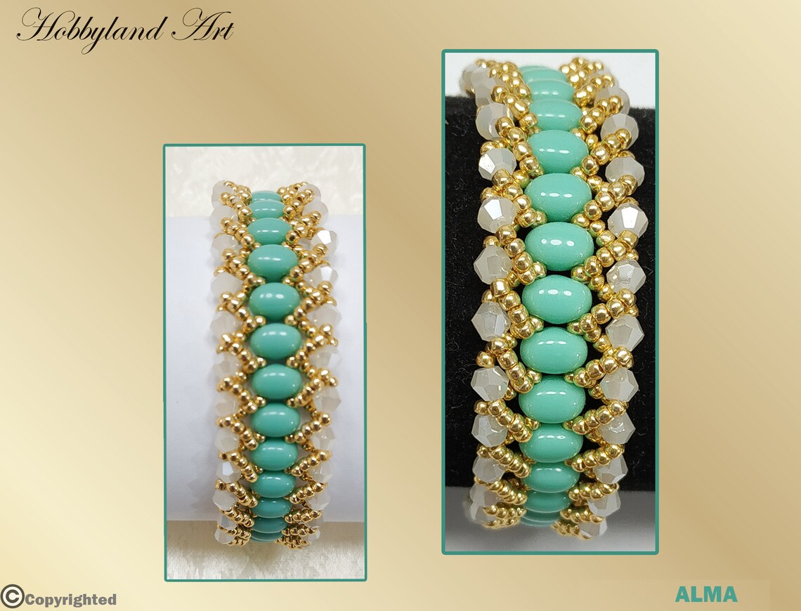 Alma Bracelet-beading Tutorial-samos Bead Par Pucacrystal | Etsy