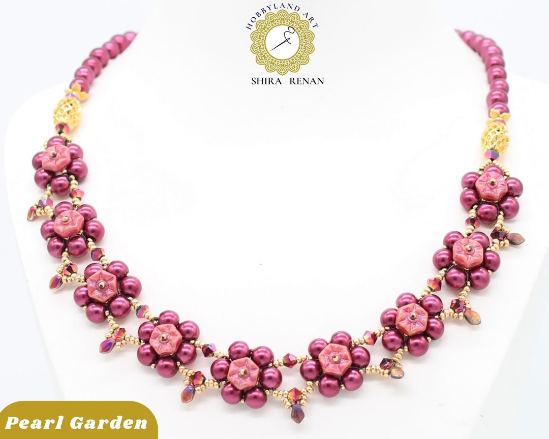 Pearl Garden Necklace,earrings,bracelet-beading Kit & Pdf-seed Bead ...