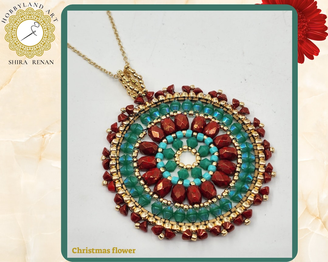 Christmas Flower Mandala-beading Tutorial - Seed Beads, Baros Bead ...