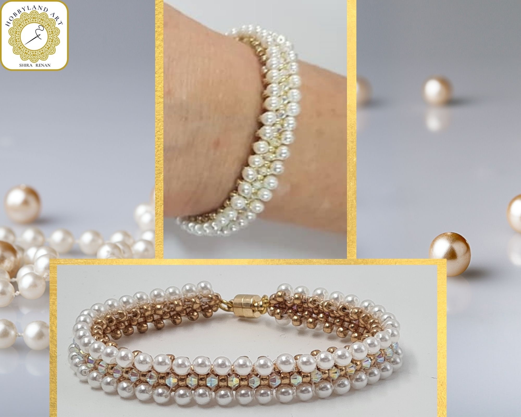 Queen Pearls Bracelet-beading Tutorial-seed Bead,pearl Bead,crystal ...